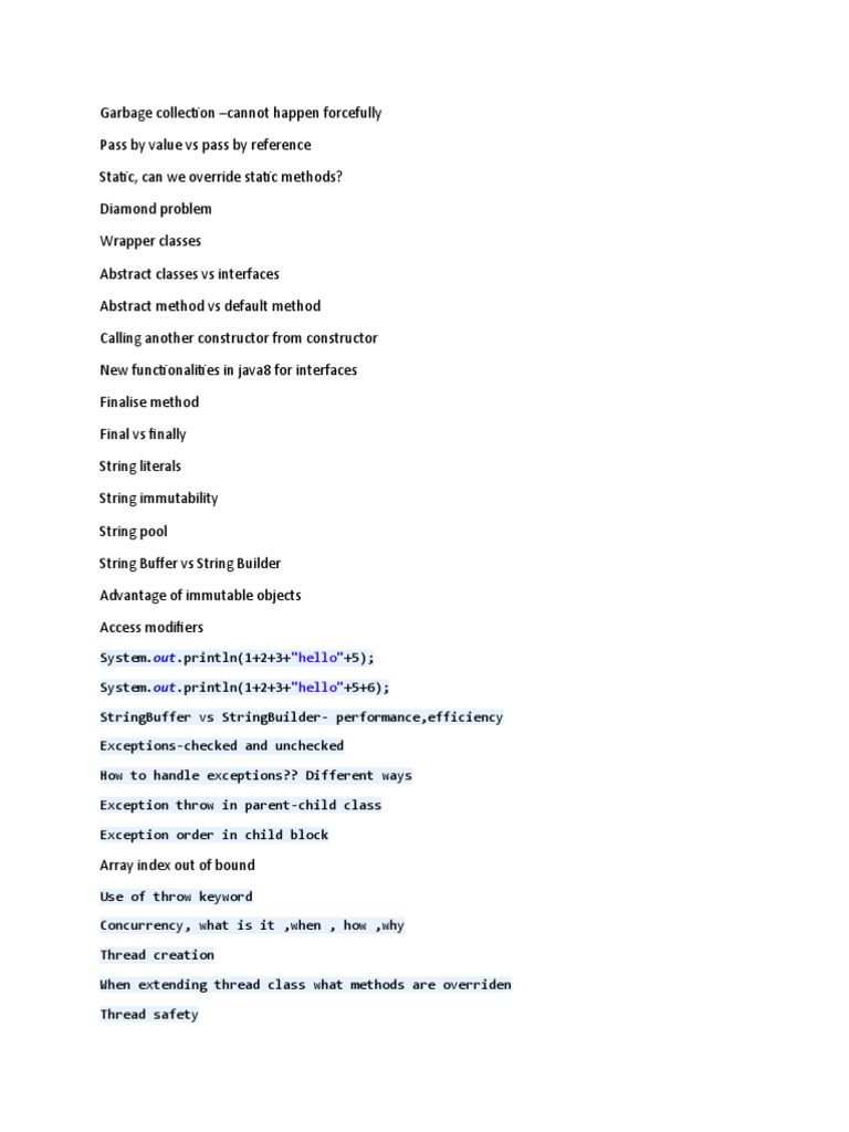 Java Interview Questions | PDF | Teaching Methods & Materials | Computers