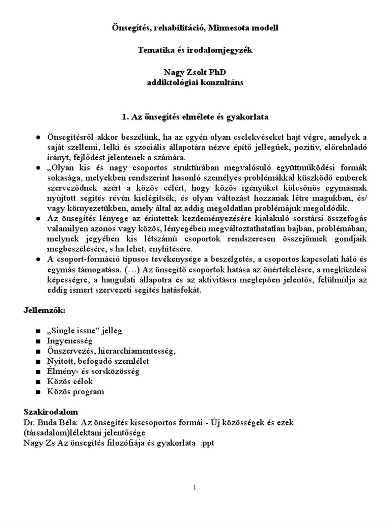 MInnesota Modell Jegyzet | PDF