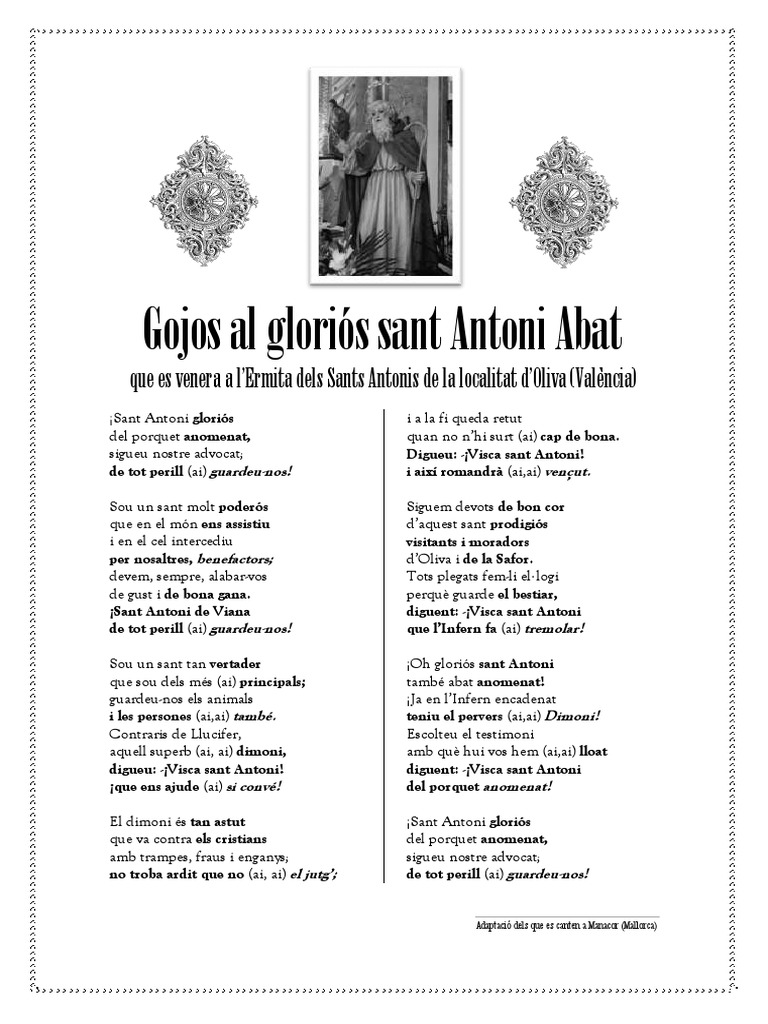Gojos Al Gloriós Sant Antoni Abat Def | PDF