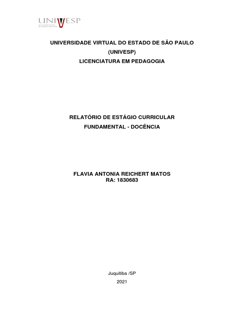 DOCENCIA Estagio Fundamental 2021 | PDF | Pedagogia | Conhecimento