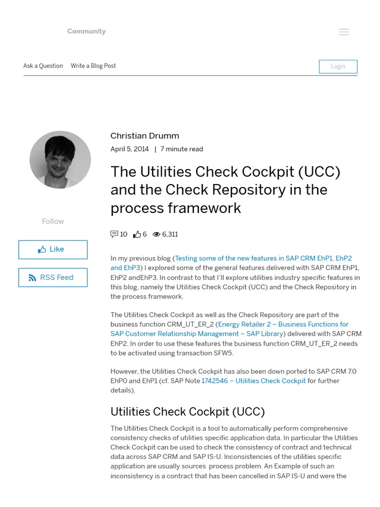 The Utilities Check Cockpit (UCC) and The Check Repository in The Process Framework - SAP Blogs ...