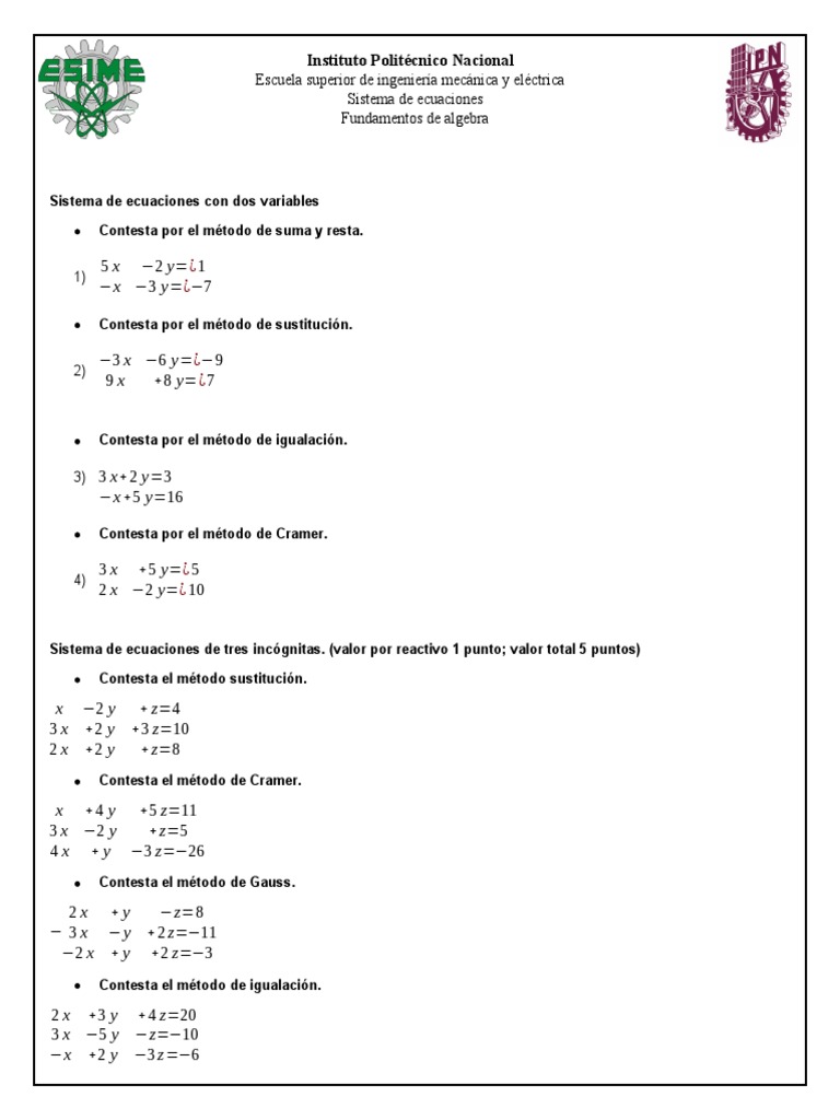 Formulario Fundamentos de Algebra 2 | PDF