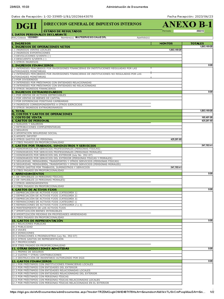 Anexo B | PDF | Servicios financieros | Business