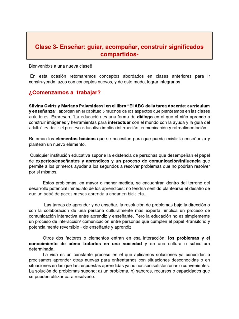 Clase 3 - Ensen Ar Guiar Acompan Ar Construir Significados Compartidos ...
