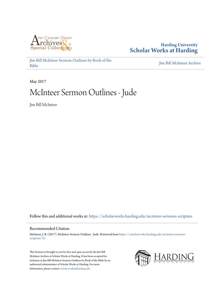McInteer Sermon Outlines - Jude | PDF | Book Of Enoch | Epistle Of Jude