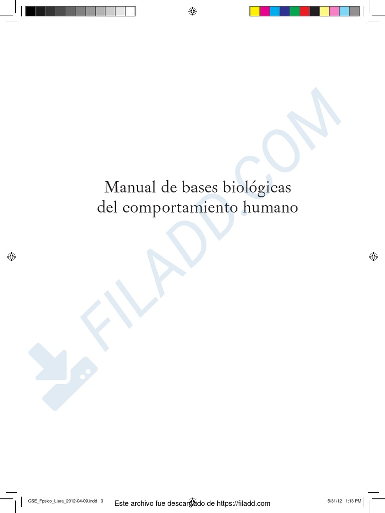 Manual De Bases Biologicas Del Comportamiento Humano Pdf Organismos