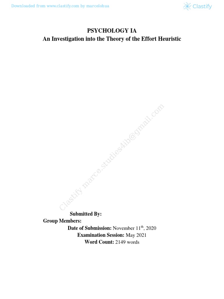 Effort Heuristic in Teen Art Judgment | PDF | Statistics | Sampling ...