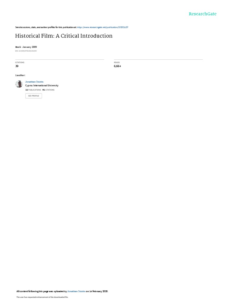 Historical Films: A Genre Analysis | PDF | Genre | Narrative