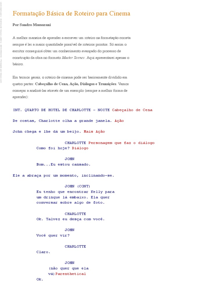 Modelo de Roteiro | PDF | Roteiro | Tempo