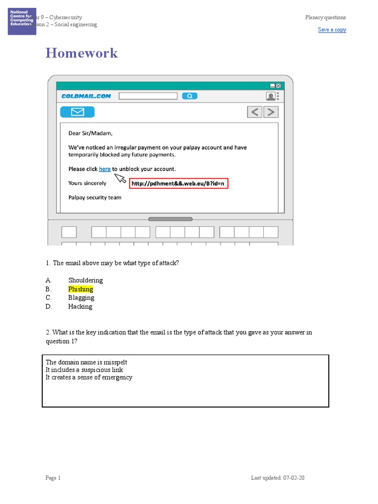 Social Engineering Homework | PDF