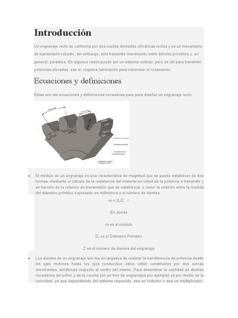 Diseño de Engranajes | PDF | Engranaje | Ingeniería mecánica