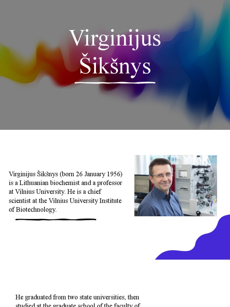 Virginijus Šikšnys: Biochemist Profile | PDF | Science & Mathematics