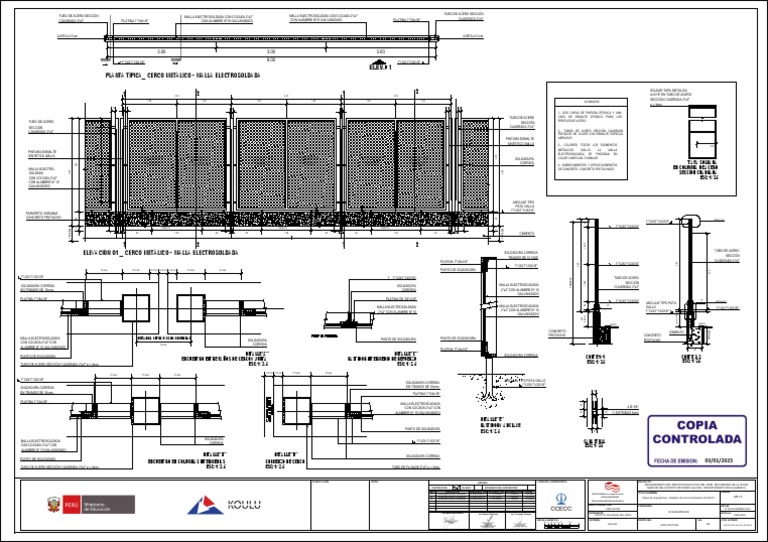 Plano de Muro Metalico | PDF | Conocimiento procedimental | Unión
