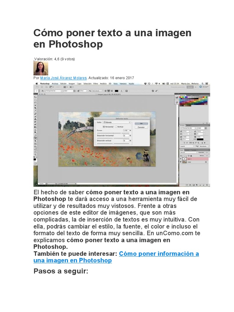 Cómo Poner Texto A Una Imagen en Photoshop | PDF | Formato de imagen ...