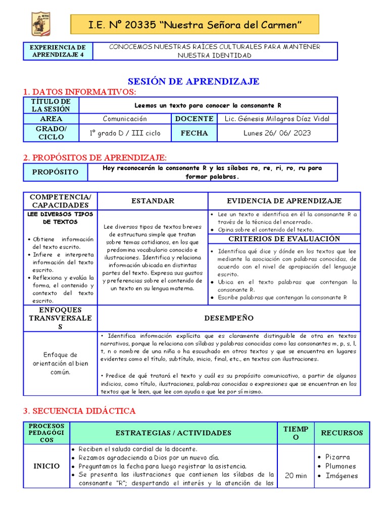 Texto para aprender la consonante R | PDF | Aprendizaje | Ciencias del comportamiento