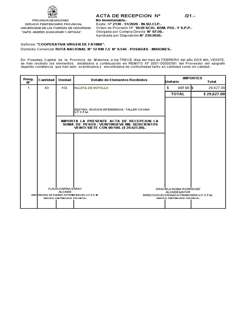 7) Acta de Recep | PDF