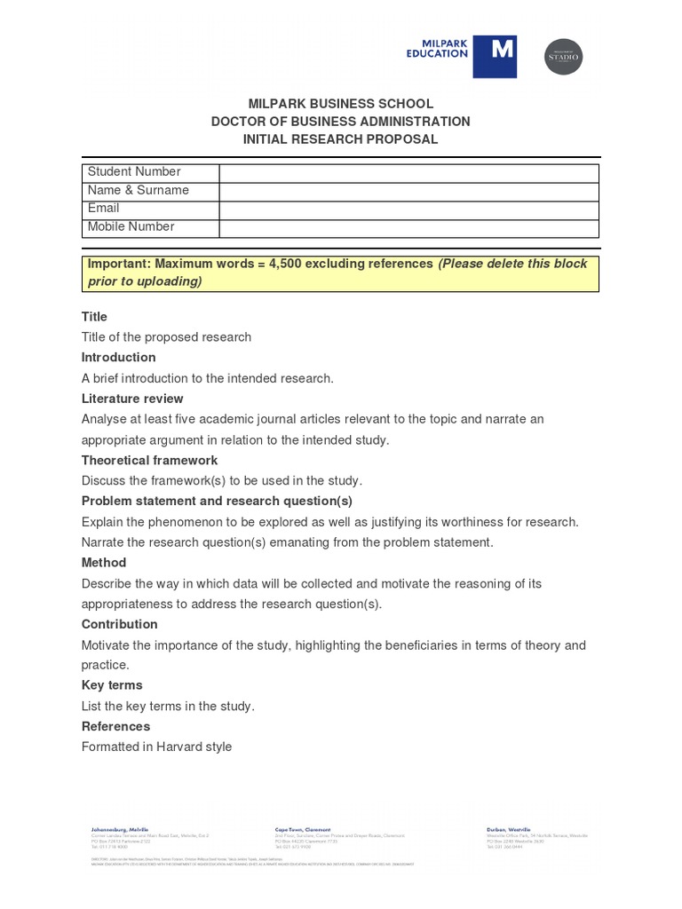 Dba Proposal-Template 2021 | PDF