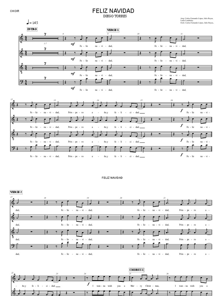 Feliz Navidad - Choir | PDF