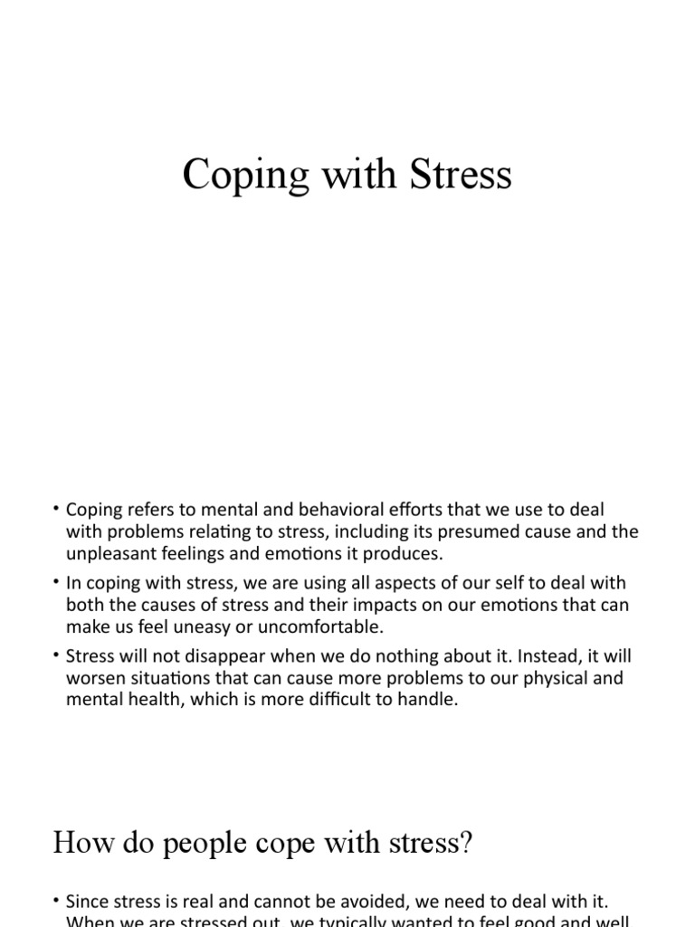 Coping With Stress | PDF | Stress (Biology) | Feeling