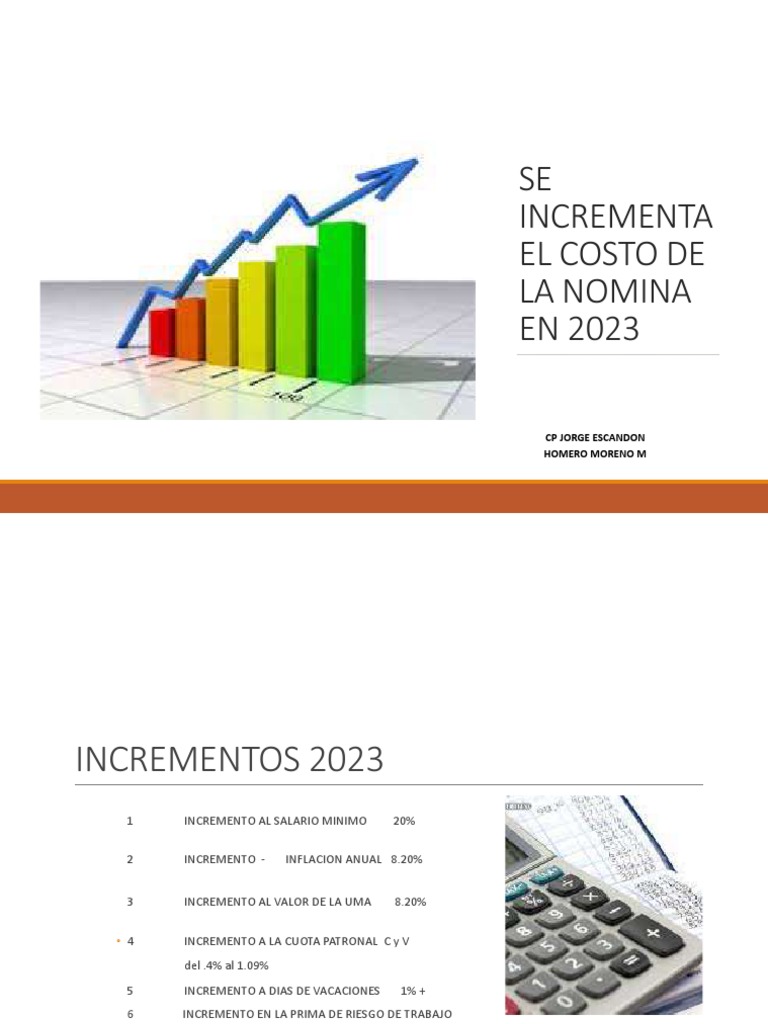 Incremento Nominas 2023 | PDF | Impuesto sobre la renta | Salario mínimo