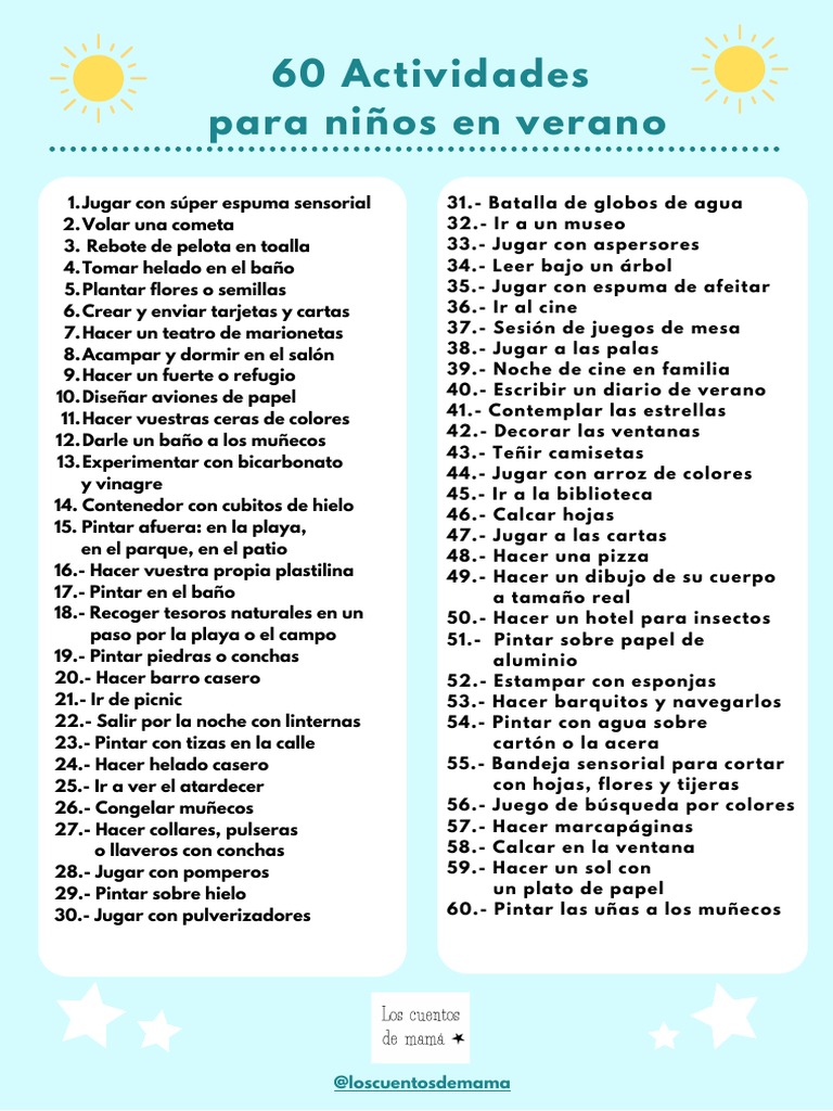 Actividades de Verano para Ninos | PDF