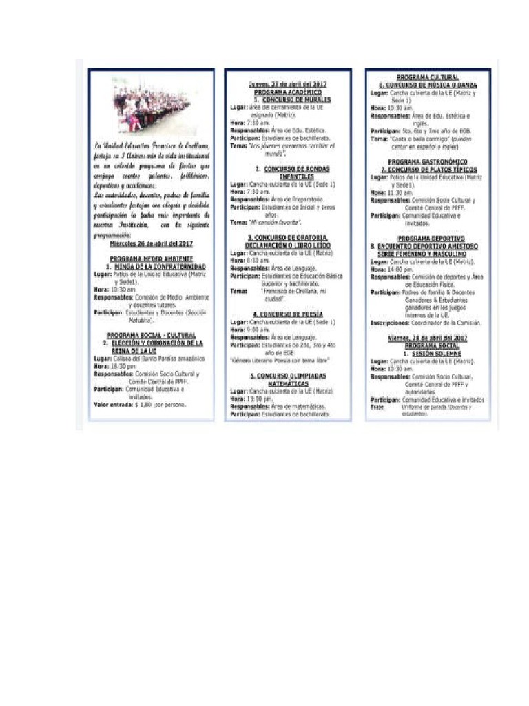 Triptico de Fiestas | PDF