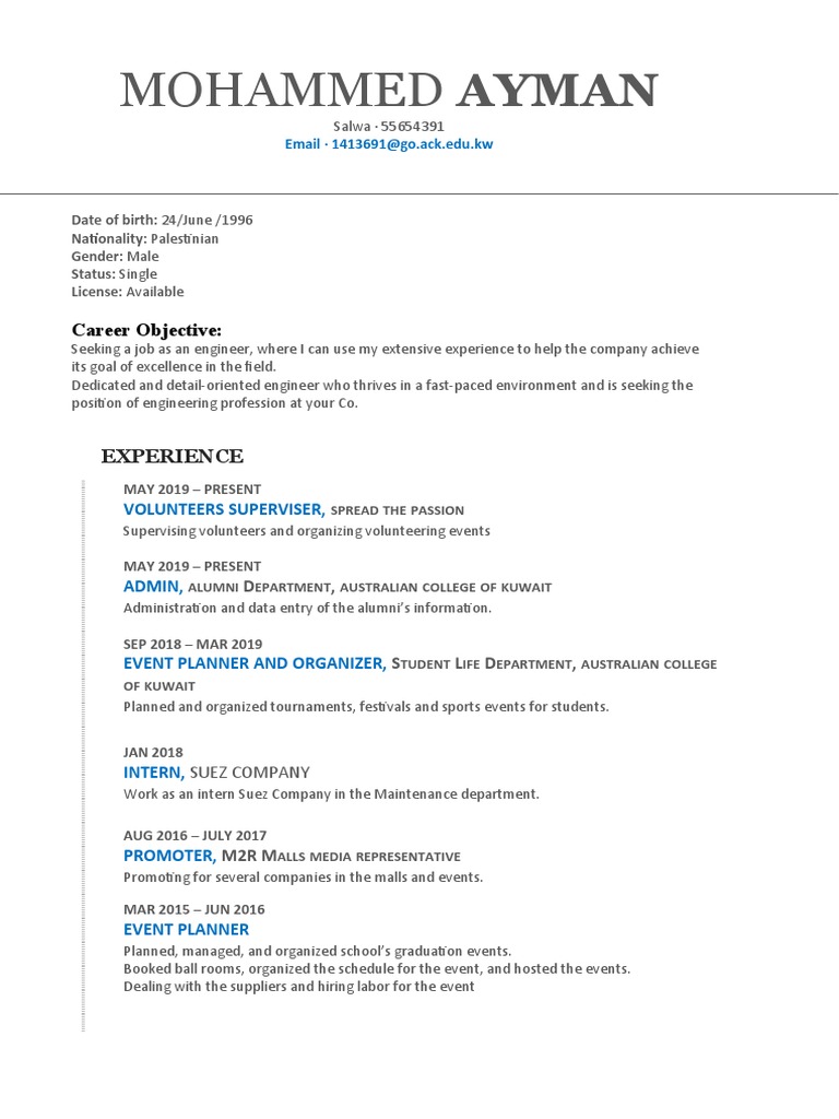 Mohammed Ayman-2.3 2 CV | PDF | Business