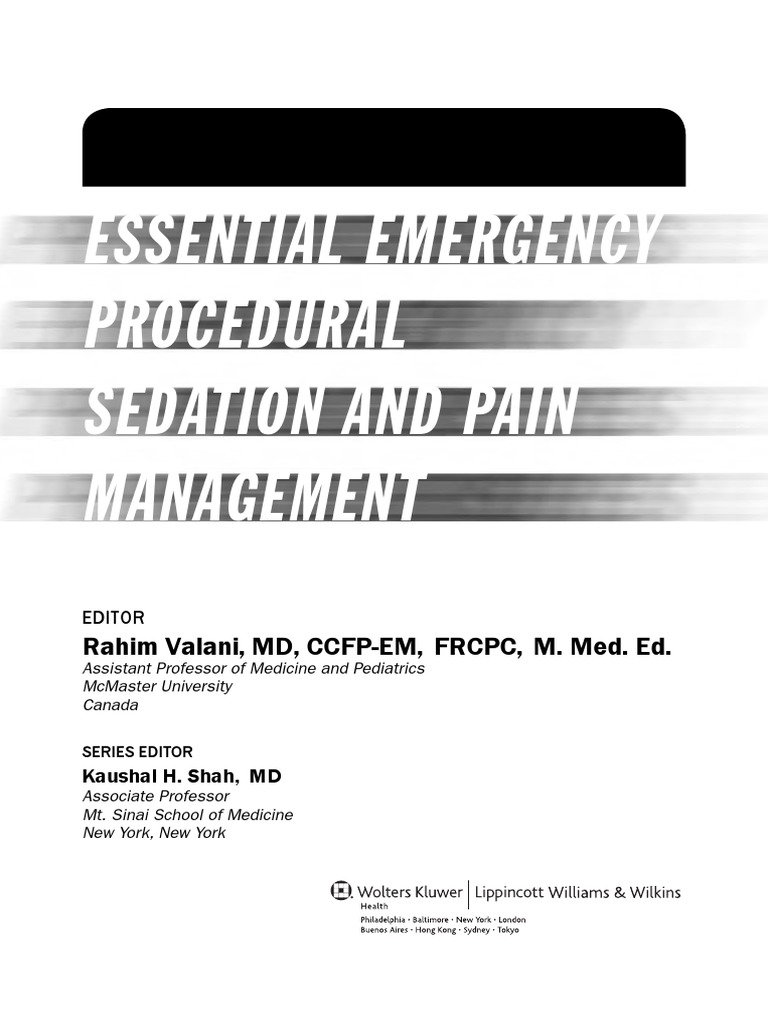 Essential Emergency Procedural Sedation and Pain Management: Rahim ...