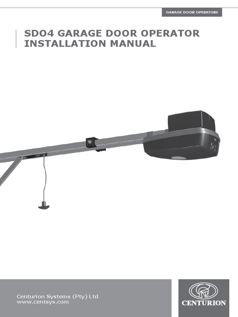 Centurion Systems Sd04 Installation Manual | PDF | Screw | Door