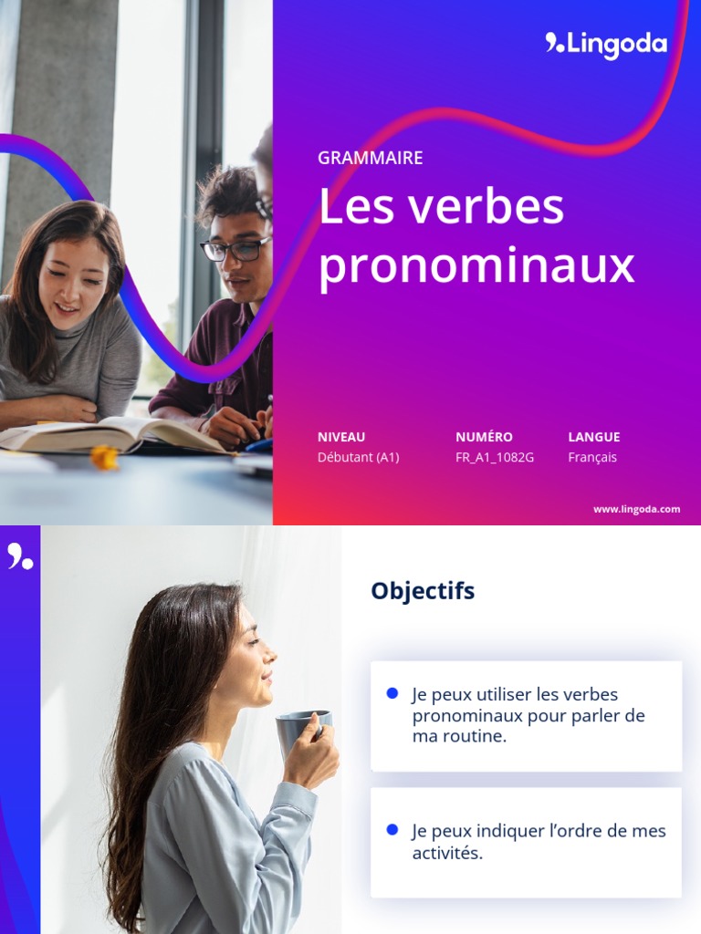 Verbes pronominaux en français A1 | PDF | Verbe | Grammaire