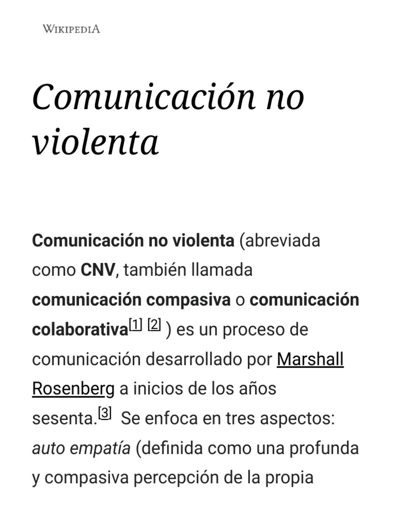 Comunicación No Violenta - Wikipedia, La Enciclopedia Libre | PDF ...