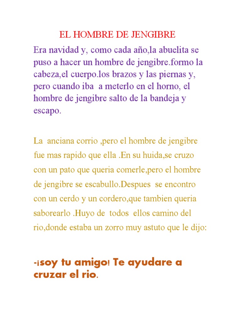 Cuento del Hombre de Jengibre | PDF