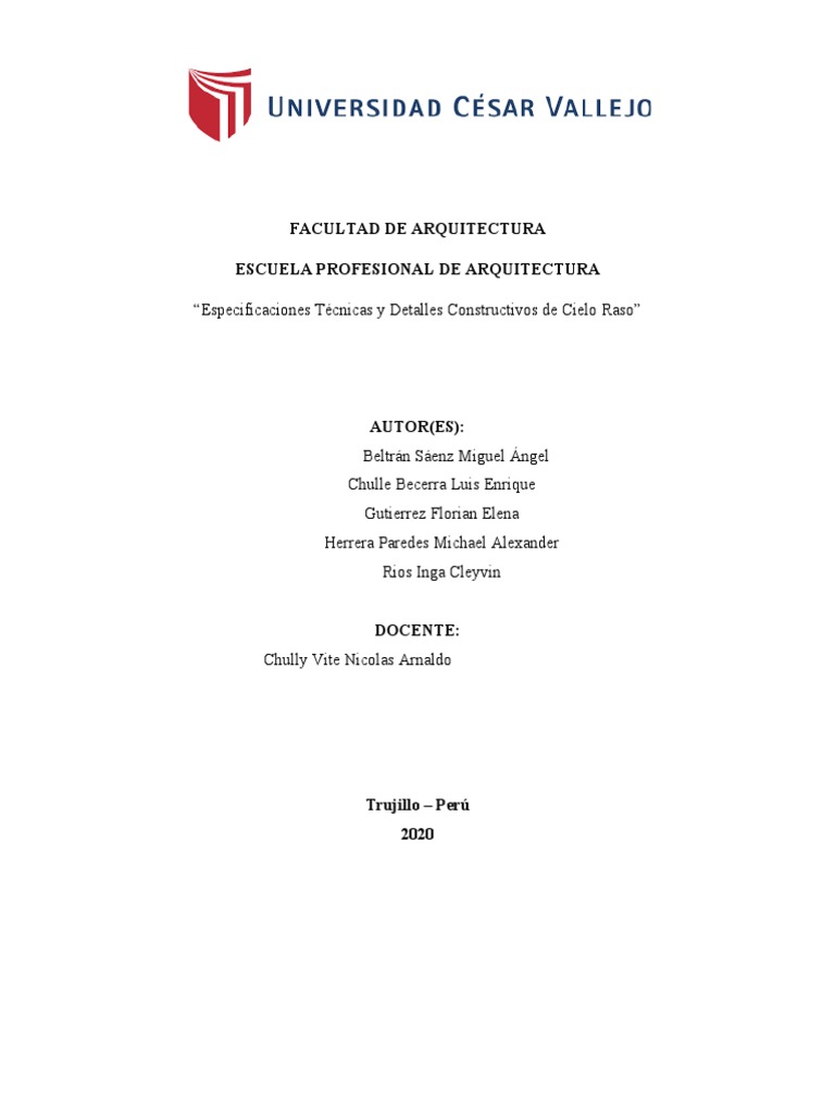 Cielo Raso Trujillo | PDF | Materiales de construcción | Construyendo ... Cielo Raso Trujillo | PDF | Materiales de construcción | Construyendo ...