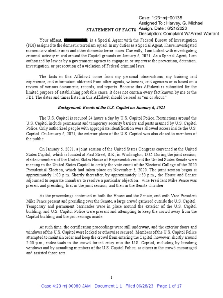 USA V KYLE KUMER Jan6th Criminal Complaint | PDF | United States Senate ...