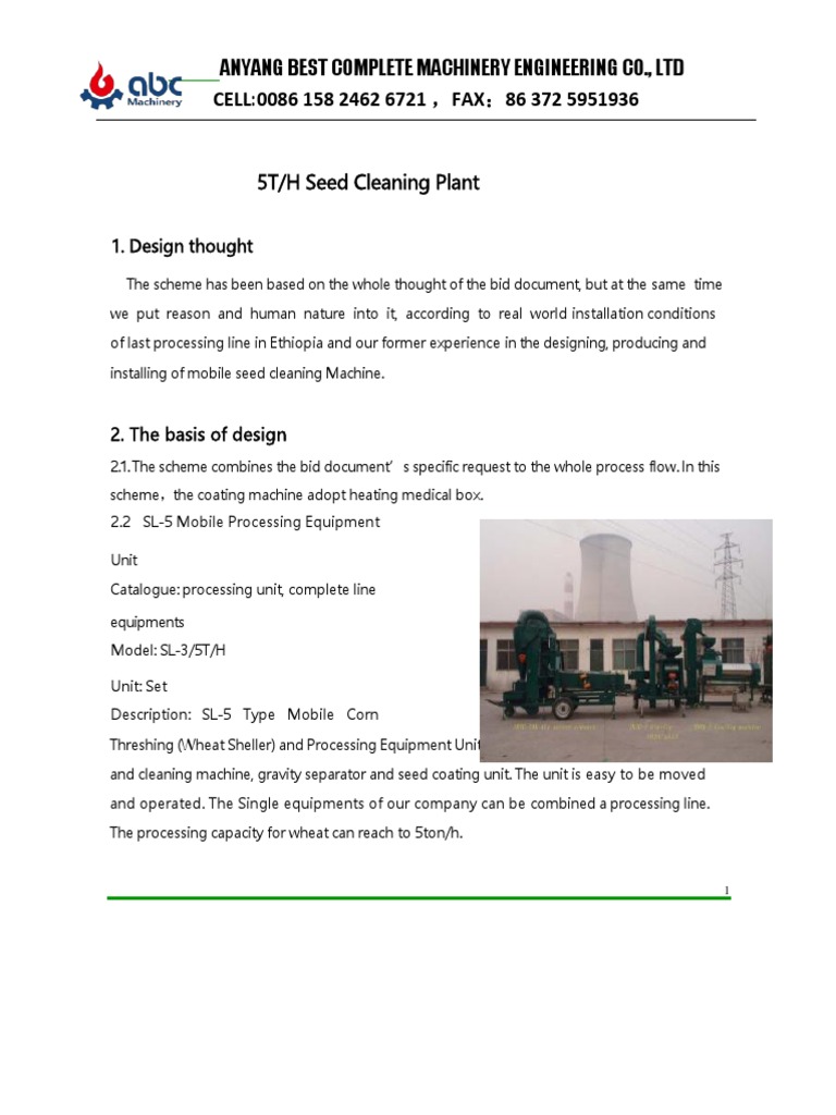 5TPH Mobile Seed Cleaning Machine | PDF | Seed | Programmable Logic ...