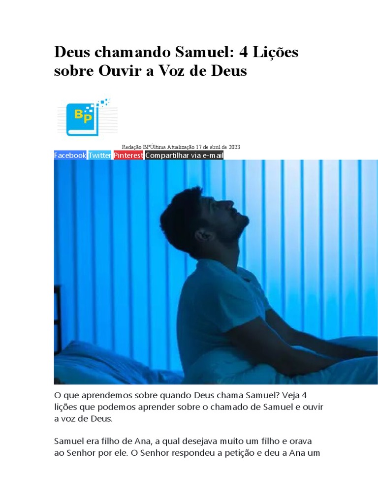 Deus Chamando Samuel | PDF | Samuel | Deus