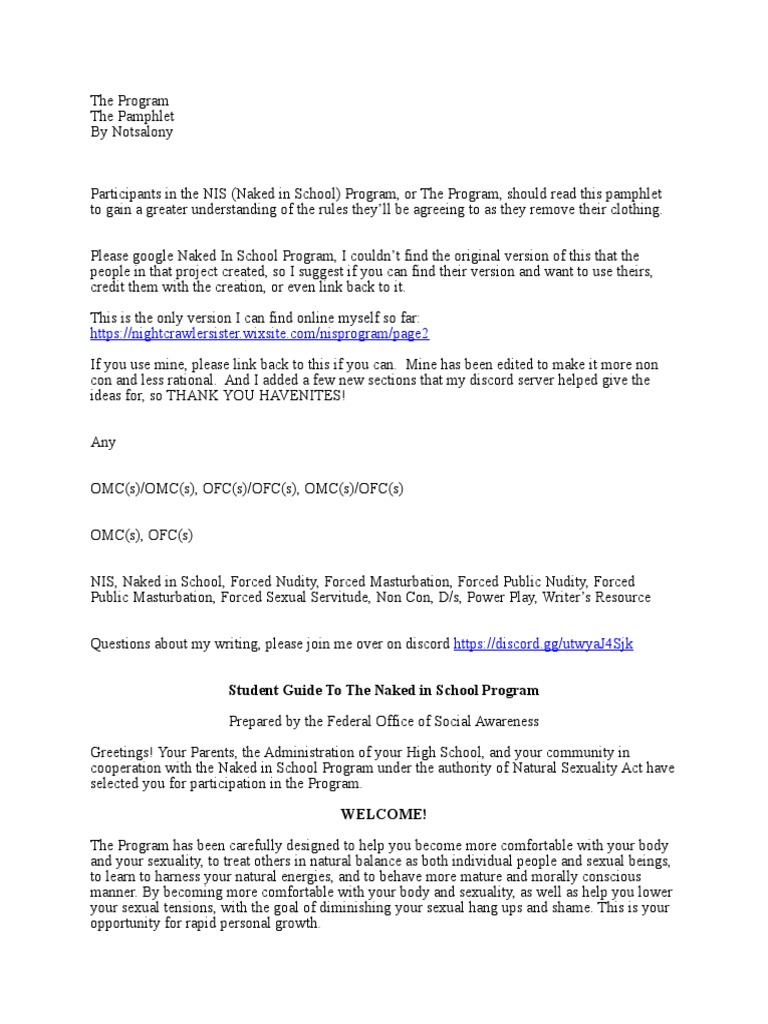 The Program | PDF | Nudity | Teachers