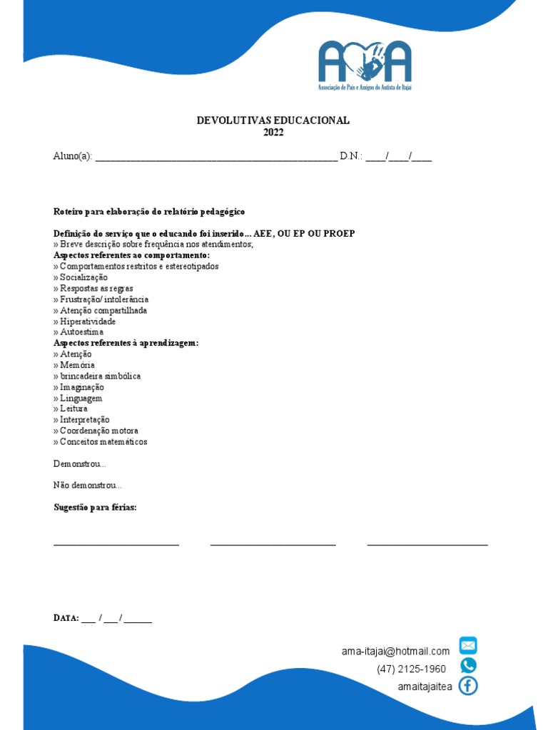 Devolutiva Modelo | PDF