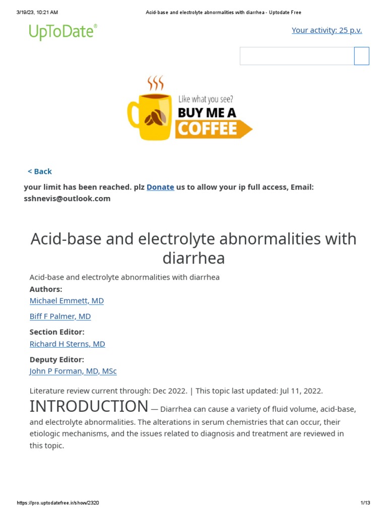 Diarrhea-Induced Electrolyte Imbalances | PDF | Kidney | Ammonium