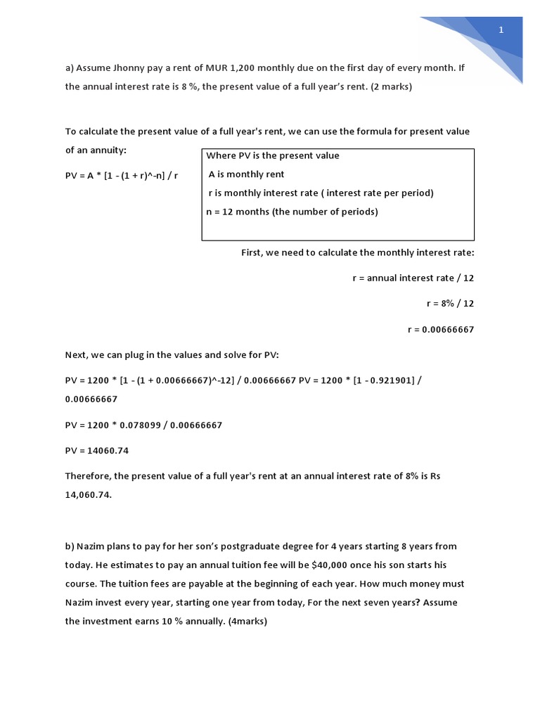 Financial Theory and Practice 1 | PDF | Net Present Value | Present Value