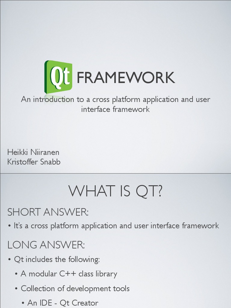 Framework: An Introduction To A Cross Platform Application and User Interface Framework | PDF ...