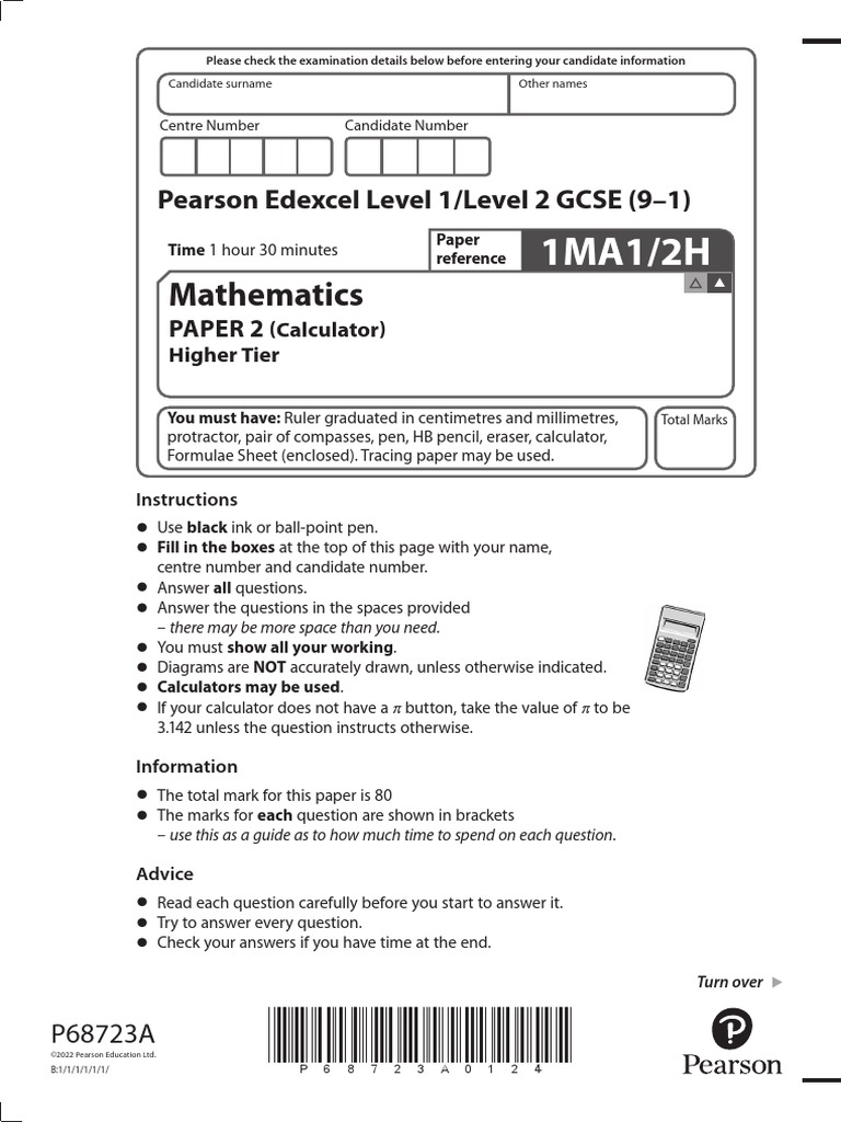 GCSE Mathematics Paper 2 Instructions | PDF | Triangle | Circle