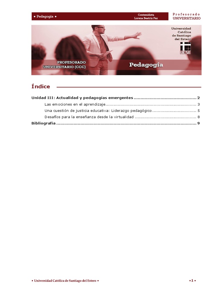 DD PU Pedagogia U3 | PDF | Enseñando | Aprendizaje