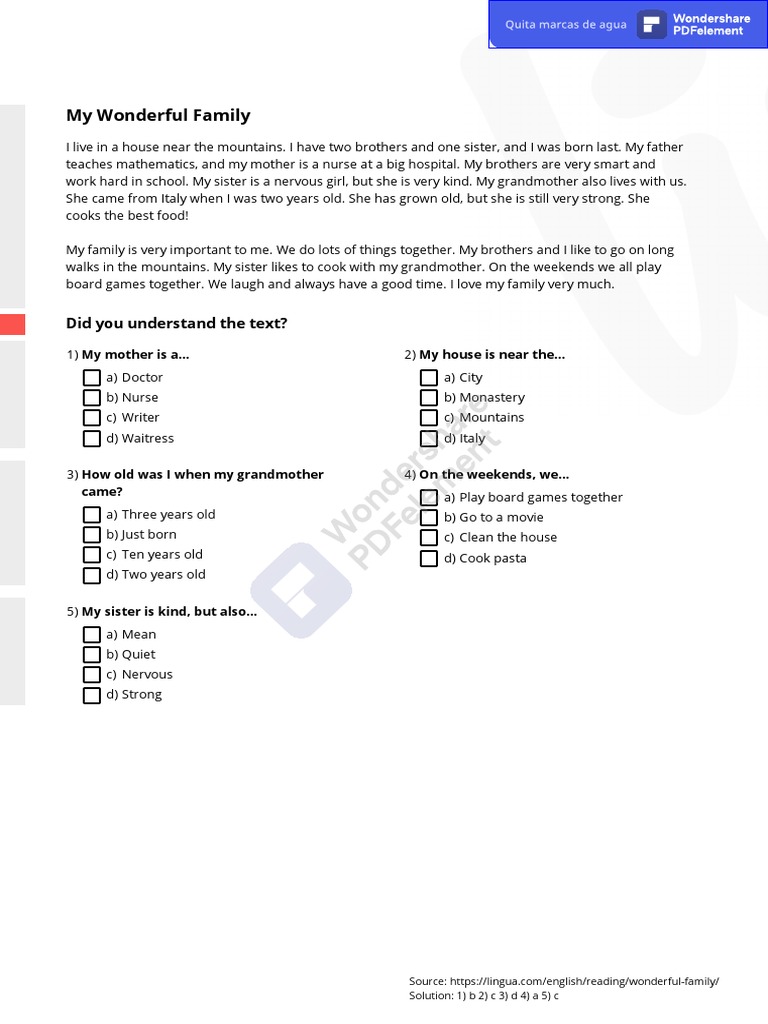 Text Wonderful Family | PDF