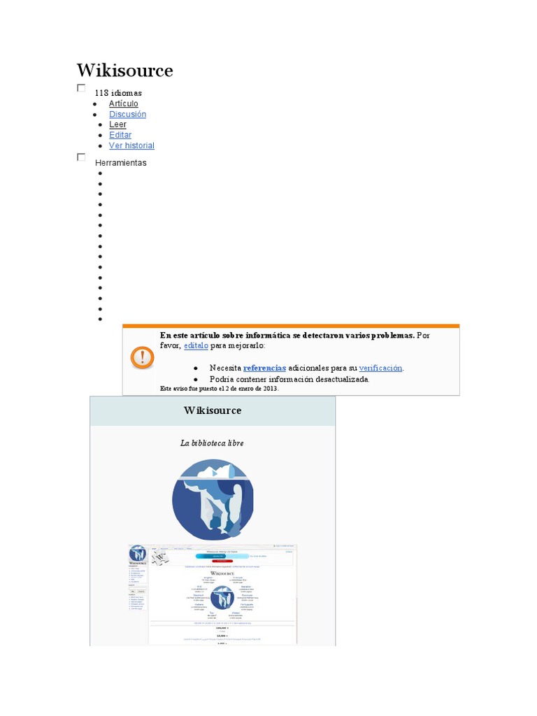 Wikisource | PDF | Crowdsourcing | Proyectos