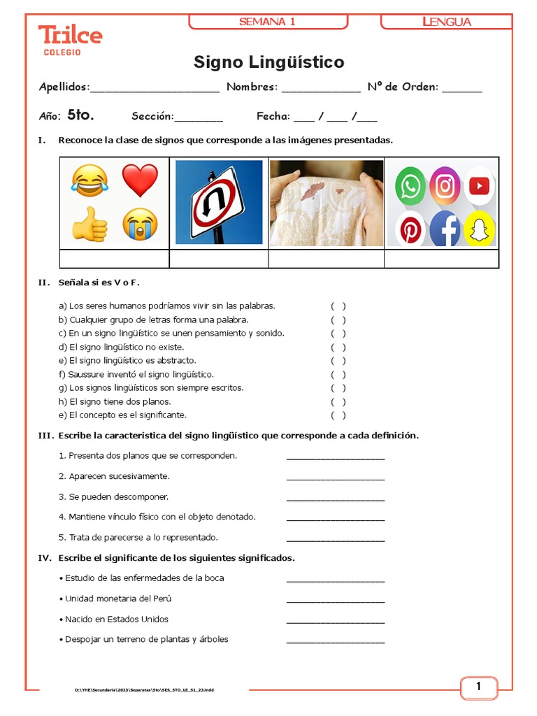 5to-Signo Linguístico | PDF | Lingüística | Cognición