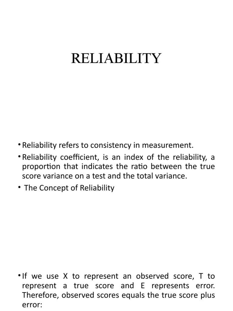 4 Reliability Validity | PDF | Validity (Statistics) | Variance