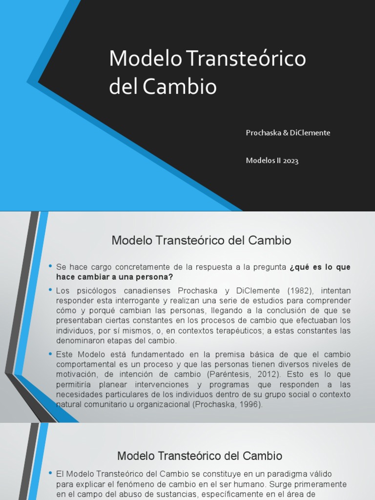 Modelo Transteórico Del Cambio | PDF | Motivacional | Motivación