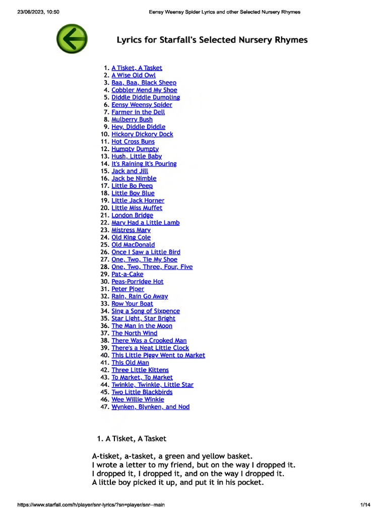 Starfall's Selected Nursery Rhymes 1 | PDF | Old Mac Donald Had A Farm ...