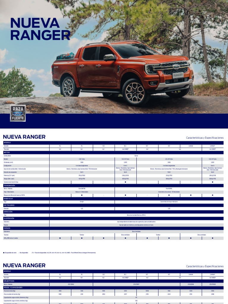 Ficha Tecnica Ranger p703 Julieta Rizzo Gobbi | PDF | Tracción en las cuatro ruedas | Ingeniería ...